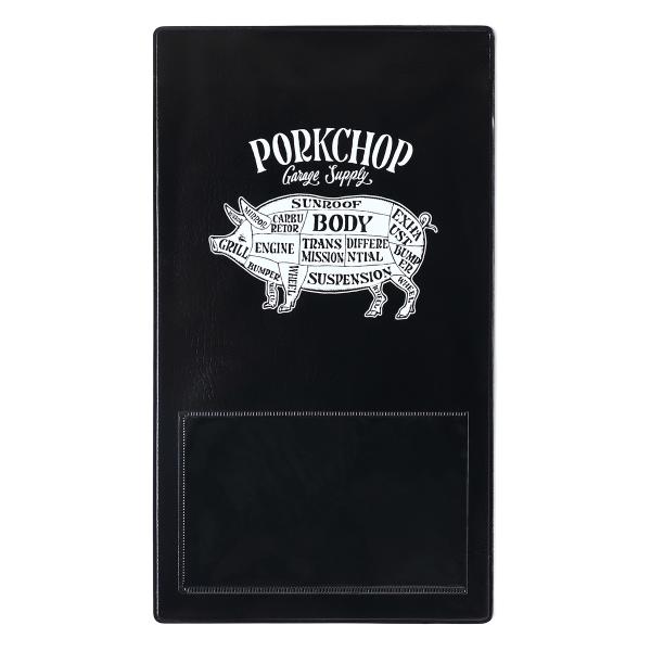 PORKCHOP Owners Manual Case PORKポークチョップ オーナーズ マニュアル ケース ポーク電子車検証にも対応した車検証ソフトケースです。ICタグ保護用厚紙付き　名刺ポケット有りカラー：ブラックサイズ：116mm×...