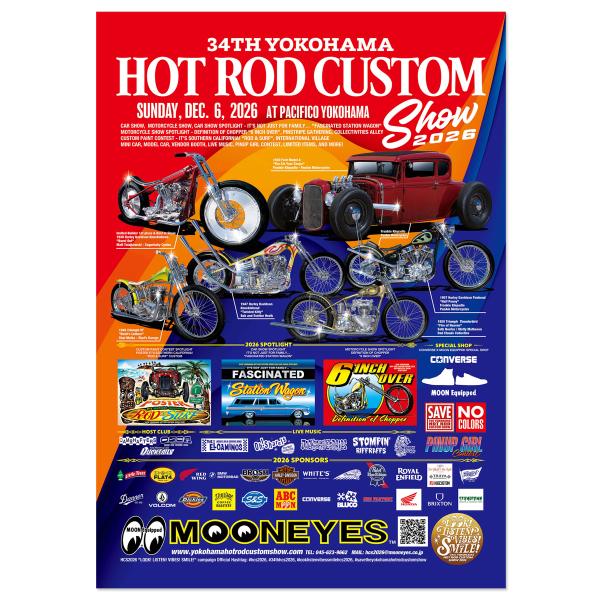 34th YOKOHAMA HOT ROD CUSTOM SHOW 2026 Poster (Photo)34th ヨコハマ ホット ロッド カスタム ショー 2026 ポスター(フォト)2026年12月6日(日)に開催する第34回ヨコハマ...