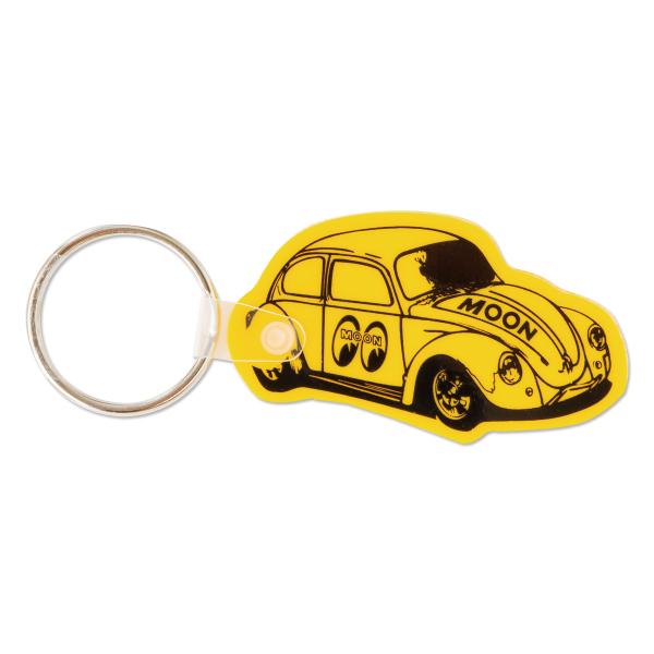 MOONEYES VW Bug Key Ringムーン バグ キーリングソフトビニール製キーリング。★From USA★サイズ：5.3cm x 4cm ＊プリントは片面のみ