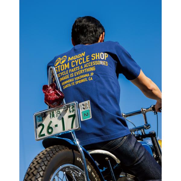 MOON Custom Cycle Shop T-shirtムーン カスタム サイクル ショップ TシャツS-XLサイズ 4,290円(3,900円)、XXL サイズ 4,950円(4,500円)MOON CUSTOM CYCLE SHOP...