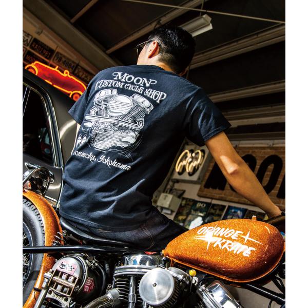 MOON Custom Cycle Shop Panhead T-shirtムーン カスタム サイクル ショップ パンヘッド TシャツS〜XL 4,950円(4,500円)、XXL 5,610円 (5,100円)Wildman 石井 がデザ...