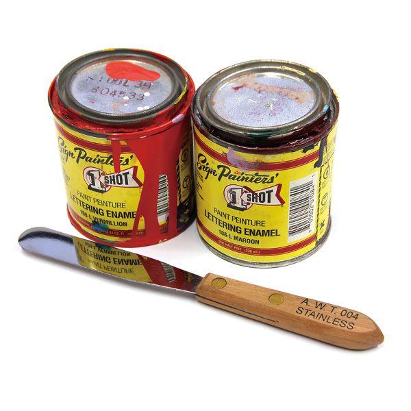Stainless steel Paint stickペイント スティック (ステンレス製) Sign &amp; Pinstriping の作業に最も適しているエナメル系ペイント、1SHOT PAINT。1SHOT PAINT は混ぜて使...