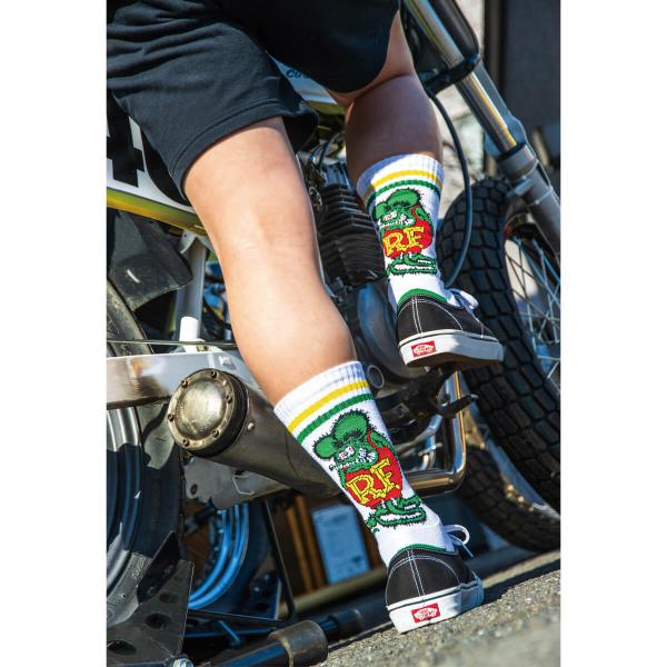 Rat Fink Standing Socksラットフィンク スタンディング ソックスStanding Rat Fink がデザインされたハイクルー ソックスです。鮮やかなカラーとインパクトあるデザインが足元を主張してくれるアイテム。足裏に...