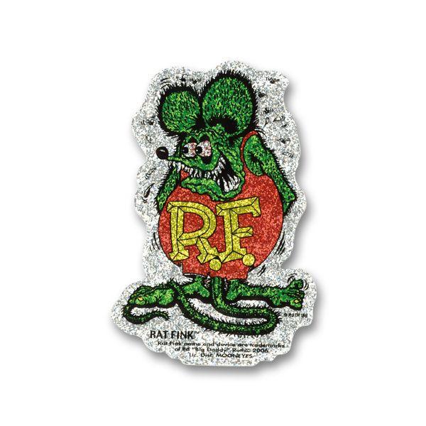 Rat Fink Crazy Flake Stickerラットフィンク クレイジー フレークステッカーキラキラ光る、メタル フレーク ステッカー。クルマやバイク、お好きな場所へどうぞ。