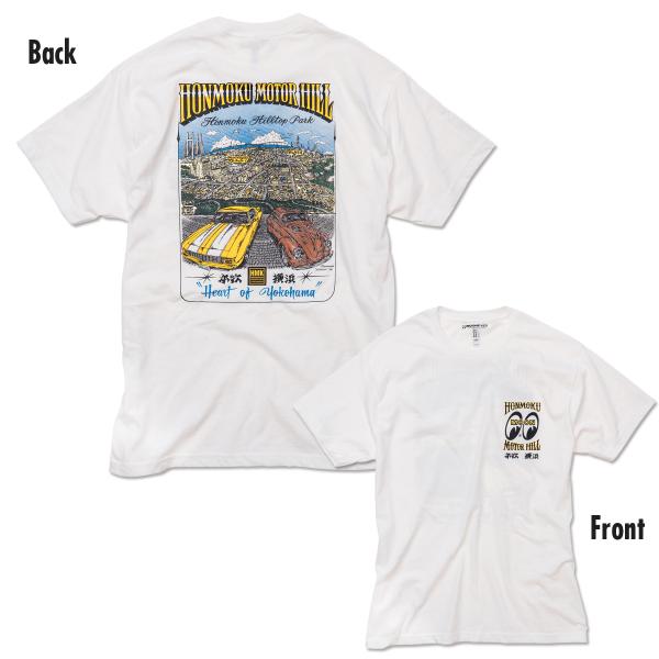 Honmoku Motor Hill T-shirt本牧 モーター ヒル TシャツS-XLサイズ 5,940円(5,400円)、XXL サイズ 6,820円(6,200円)Wildman 石井が描く本牧のパノラマに、MOONEYES と F...