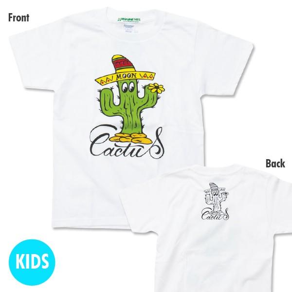 Kids MOON Cactus T-Shirtキッズ ムーン カクタス Tシャツ For KidsWildman 石井 デザインの MOON カクタス（サボテン）をプリントした Tシャツです。カラフルなメキシカンハットを被り左手に花が咲い...