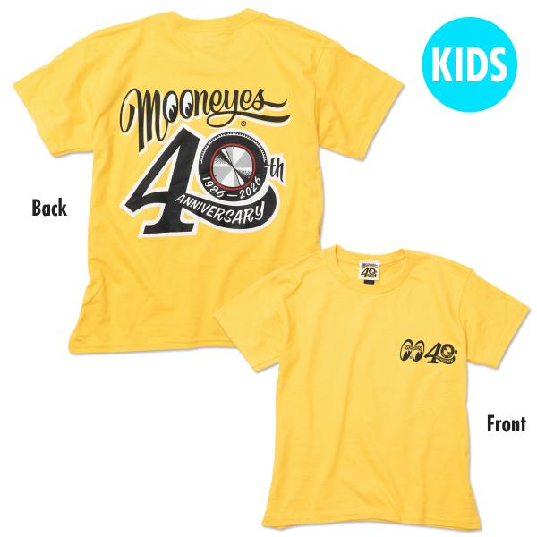 Kids MOONEYES 40th Anniv. Disc T-shirtキッズ ムーンアイズ　40th Anni ディスク TシャツWildman 石井が手掛けた、MOON Disc を装着したタイヤが 40th の “0” を描き出す...