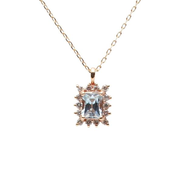 アクアマリン ネックレス ダイヤモンド Color Jewels ペンダント アクアマリン K10 レディース DES0411CJ-31000000 ムーンレーベル moonlabelアクアマリンと周りを囲んだダイヤモンドがハーモニーを奏で...
