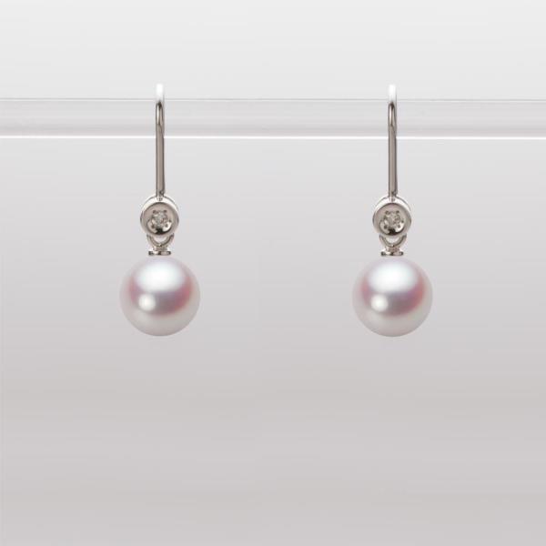 パール ピアス フック あこや真珠 6.5mm アコヤ 真珠 ピアス K18WG ホワイトゴールド レディース HA00065R11WPN885W0 ムーンレーベル moonlabelサークルの中に埋め込んだダイヤモンドをアクセントにしたダ...