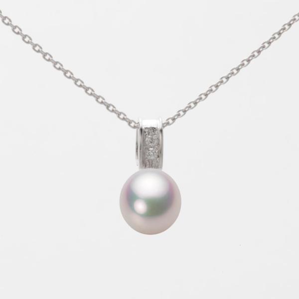 あこや真珠 7.0mm アコヤ 真珠 ペンダント トップ K18WG ホワイトゴールド レディース HA00070D11WPG647W0-T ムーンレーベル moonlabelフロント部分に小粒のダイヤモンドを敷きつめたシンプルなデザインの...