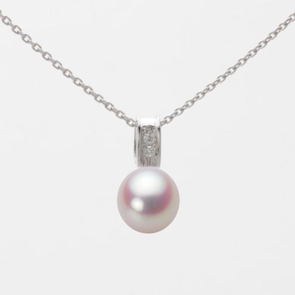 あこや真珠 7.0mm アコヤ 真珠 ペンダント トップ K18WG ホワイトゴールド レディース HA00070D11WPN647W0-T ムーンレーベル moonlabelフロント部分に小粒のダイヤモンドを敷きつめたシンプルなデザインの...