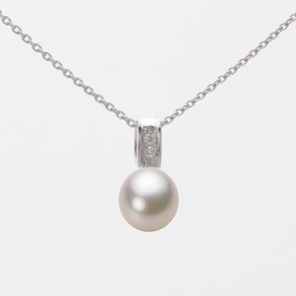 あこや真珠 7.0mm アコヤ 真珠 ペンダント トップ K18WG ホワイトゴールド レディース HA00070D13CW0647W0-T ムーンレーベル moonlabelフロント部分に小粒のダイヤモンドを敷きつめたシンプルなデザインの...