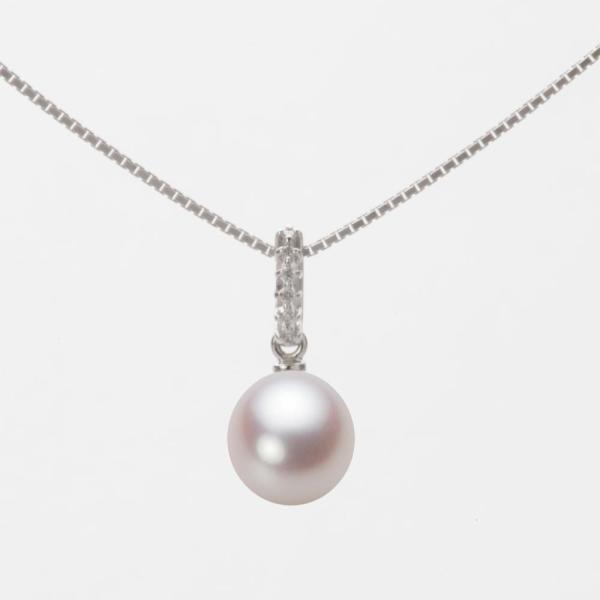 あこや真珠 7.0mm アコヤ 真珠 ペンダント トップ K18WG ホワイトゴールド レディース HA00070D13WPN1495W-T ムーンレーベル moonlabelダイヤモンドをアクセントにしたK18WG（ホワイトゴールド）のペ...