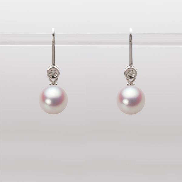 パール ピアス フック あこや真珠 7.0mm アコヤ 真珠 ピアス K18WG ホワイトゴールド レディース HA00070R11WPN885W0 ムーンレーベル moonlabelサークルの中に埋め込んだダイヤモンドをアクセントにしたダ...