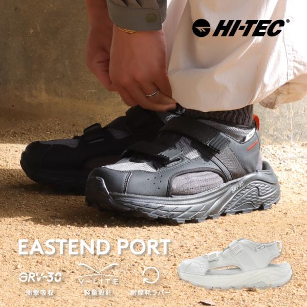 【発売日：2025年03月06日】山スペックの履きごこちはそのままに。ハイテックの定番モデル「イーストエンド」を水陸両用シャンダルにアップデート。透け感のあるメッシュでソックスとのコーディネートも楽しめます。2点ホールドのウェビングベルト仕...