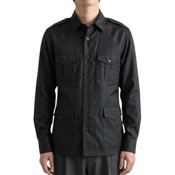 BUONA GIORNATA Cotton Silk Military Shirt定価 13,800円 → 75%OFF絹が紡ぐ、強さと優雅さ。イタリアのデザインチームが放つ、BUONA GIORNATA（ボナジョルナータ）のミリタリーデザ...