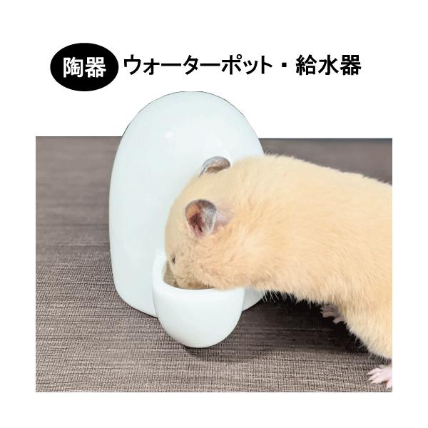 【対象】ハムスター、ハリネズミなど【特徴】小動物用の陶器製水飲み器です本来の自然な姿勢でお水が飲める頸椎への負担が減りますどっしり安定の陶器製お手入れしやすく衛生的【数量】　1個【サイズ】（約）高さ9cm×幅7cm×奥行10.5cm　　　　...