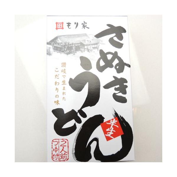 もり家の定番の半生うどんになります。万能つゆがセットになっています。賞味期限が常温で約３ヶ月になりますので、長期保存できます。お店の味を再現できるよう極限まで太くしておりますので、一般的な半生うどんと比べ食べ応えが違います。ぜひお試しください。
