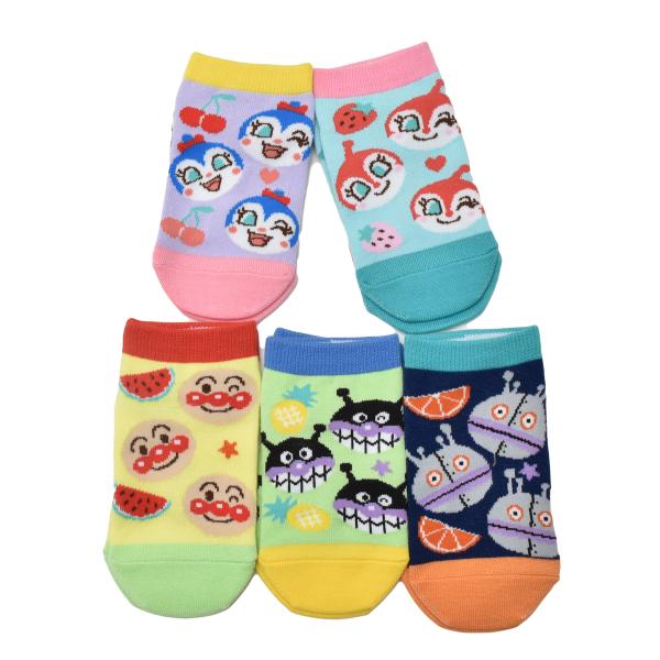 アンパンマン　バイキン　ドキンちゃん　コキンちゃん　だだんだん　靴下 ソックス　フロントスニーカー丈　品質表示：綿・ポリエステル他　　中国製サイズ：13-19ｃｍ　　メーカーラベルは縫い付けていません　配送料金は0円（メール便・簡易梱包・ラ...
