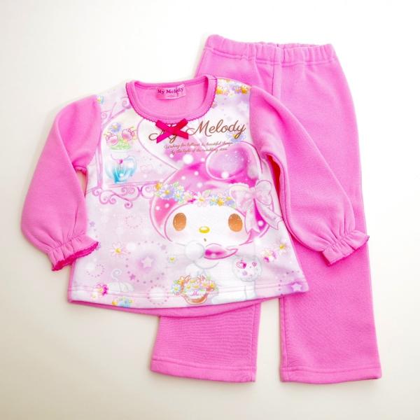 サンリオ マイメロディ 長袖パジャマ 暖かな裏起毛 長袖パジャマ品質表示： 本体/ポリエステル70％ 綿30％、前身部分ポリエステル100％　　バインダー部分/ポリエステル62％ 綿33％ ポリウレタン5％株式会社ニシオ　中国製カラー ：ピ...