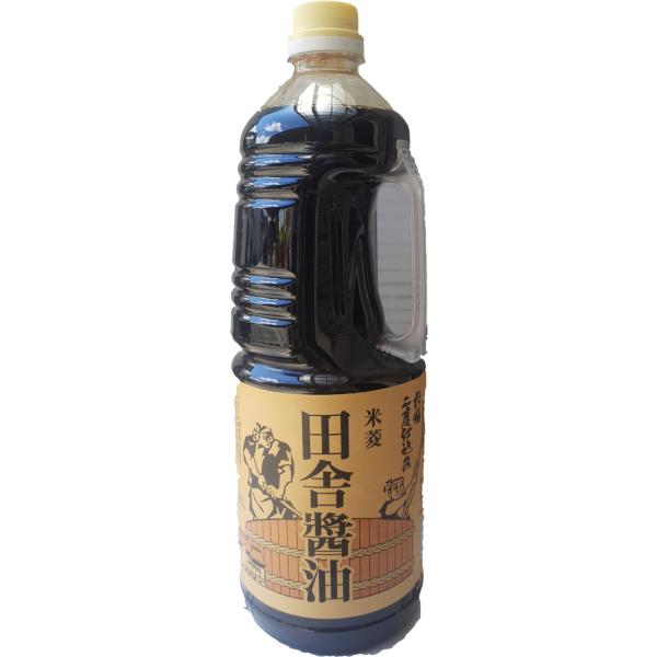 国産丸大豆と脱脂加工大豆を使用し、長期熟成の本格的な二度仕込みしょうゆ。色・味共に濃厚です。昔田舎では…と彷彿させるようなしょうゆです。原材料名：小麦・脱脂加工大豆・食塩・大豆・みりん内容量：1.8Ｌ製造者：ヨネビシ醤油株式会社(茨城県)