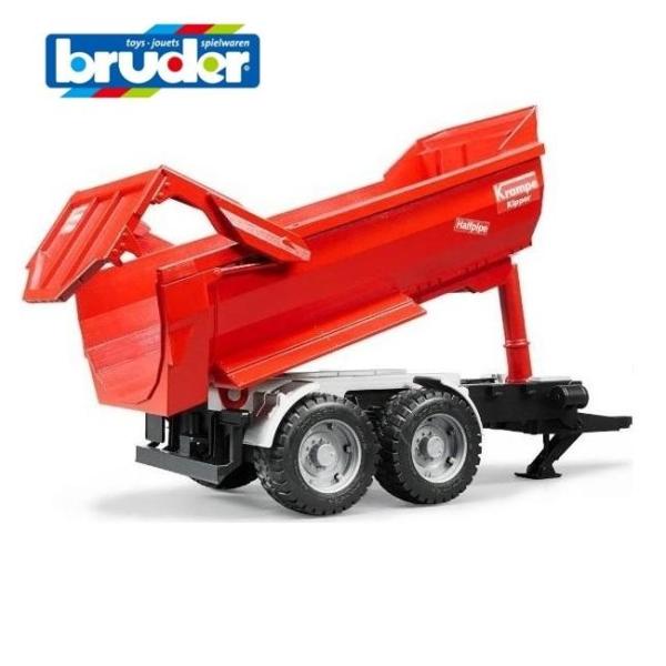 Krampe車両の丸底大型トレーラーの1/16サイズのおもちゃ。商品名：Bruder Krampe ハーフパイプトレーラー 02225サイズ：49.0ｘ18.8ｘ21.2cm対象年齢：４歳〜メーカー：BRUDER（ブルーダー）生産国：ドイツ...