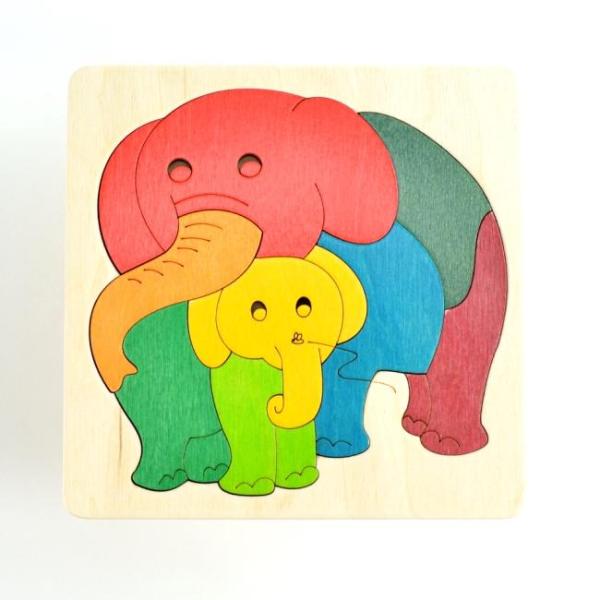 商品名：ジョージラック カラフルパズル ぞう GL6505サイズ：15×15cm対象年齢：2歳〜素材：木デザイン的に考慮された配色が、一つ一つのパーツをはっきりとわかりやすくしています。一層だけのパズルなので、小さなお子様にもお勧めです。