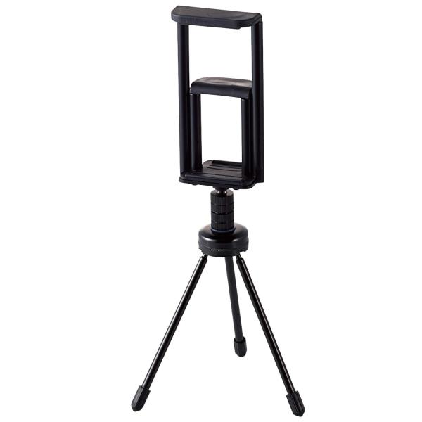 詳しくは「商品の仕様」「商品の説明」をご確認ください。角度調整ができ、スマートフォンとタブレットを同時に固定できる三脚型スタンドです。スマートフォン用とタブレット用のクランプ式のホルダーを背中合わせにした構造です。スマートフォン用のホルダー...