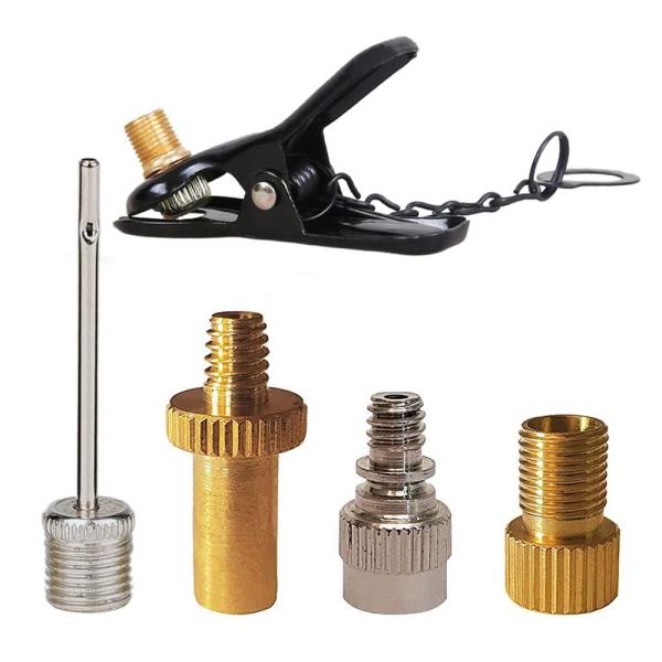 パッケージ内容：ポンプ口金*1、仏式→米式変換アダプタ*1、米式→英式変換アダプタ*1、仏式→英式変換アダプタ*1、ボール用空気針*1素材：真鍮、亜鉛合金ニッケルメッキ、金属。自転車用タイヤに空気を入れるためにポンプアダプターです。高品質な...