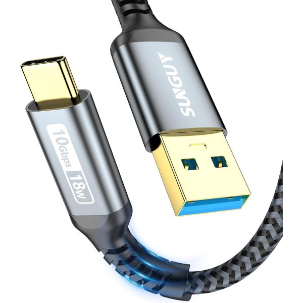 ?【USB3.1高速データ転送】USB Type C ケーブル USB3.1規格準拠、最大10Gbpsのデータ転送速度をサポートしています。USB3.0より2倍速さを向上します。数秒以内にHD映画を転送することができます。それにQC3.0/...
