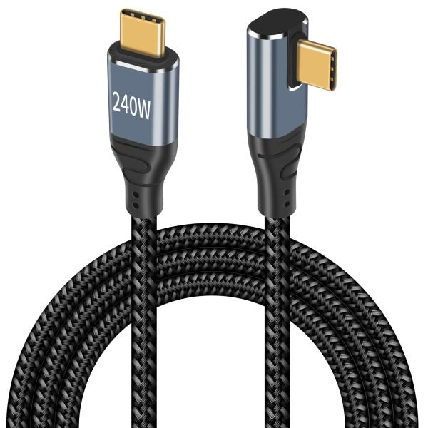 【USB-C ケーブル L字型】：USB C to Cケーブル(USB2.0)は革新的なL字型、両方とも90度を設計します。L字なので何かと取り回しがよく、配線周りもスッキリして、横向きにゲームしても仰向けでお腹にスマホを置いても大丈夫！▲...