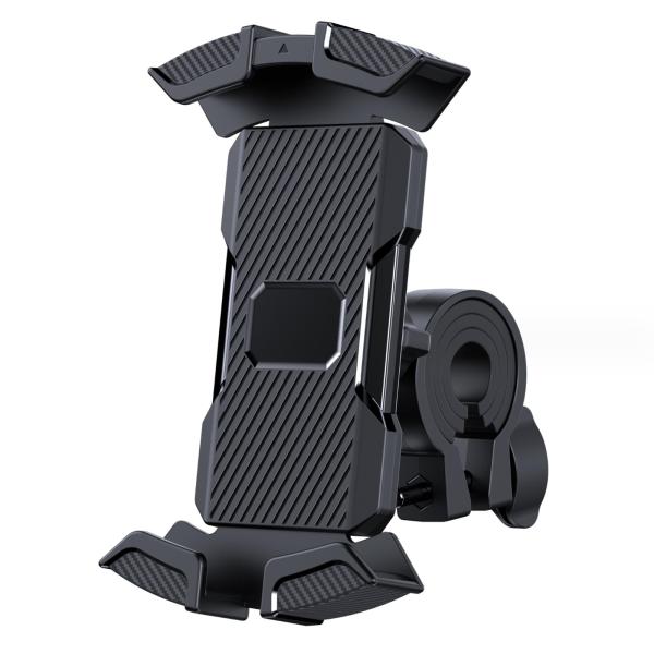 【片手着脱可能】丈夫で連動型のアームにより、片手でスマホを取付・取外しできます。スマホでホルダーの上部をプッシュしてスマホを入れ、手を離せると、アームは自動的に収縮し、ガッチリと端末をクランプします。すぐに取り外しができるのでサイクリング中...