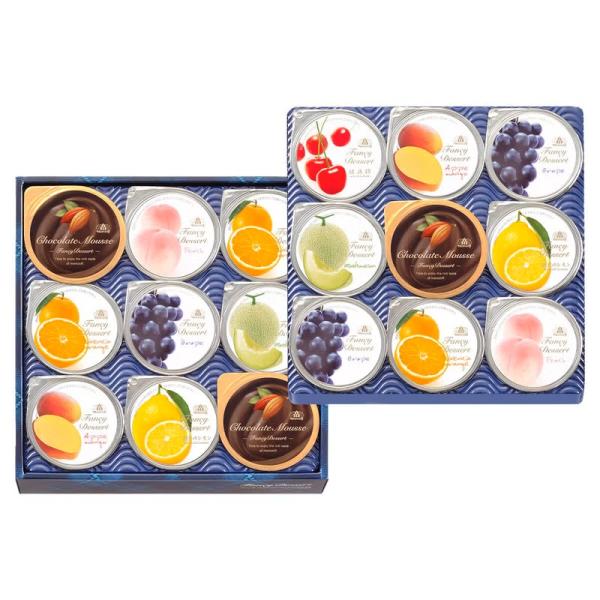 フルーツ本来の味や香りを活かした、みずみずしいゼリー。ふるふるとゼリーがほどけ、香り高い味わいが華やかに広がります。フルーツゼリーとチョコレートムースをバラエティ豊かに詰め合わせて。今年、濃厚な甘さと豊かな香りの余韻が続く深みのある味わいの...