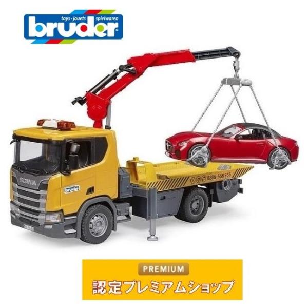 商品名：BRUDER SCANIA レッカークレーン＆BRUDERロードスター 03552サイズ：SCANIA57.5×18.5×28.0cm・Roadster27.0×12.0×9.0cm対象年齢：4歳〜生産国：ドイツ※画像中の人物フィギ...