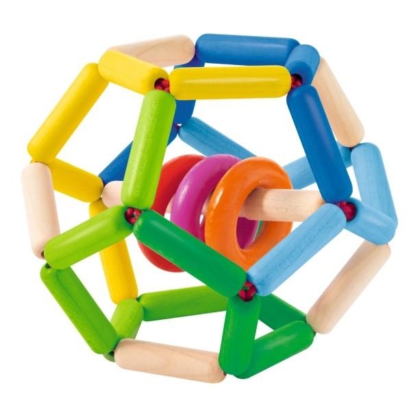 ラトル 赤ちゃん ベビーおもちゃ 木のおもちゃ 0歳商品名：SEボール　SE61008対象年齢：０歳からサイズ：φ11.5cmメーカー：セレクタ社木製の棒をゴムでつなげた赤ちゃん用のボールです。いろんな形に変形するので、赤ちゃんがワクワクす...