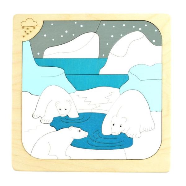 商品名：GEORGE LUCK ２重パズル アイス＆ホット GL6519サイズ：20×20cm対象年齢：6歳〜材質：シナの木生産国：中国メーカー：ジョージ・ラック上下２段の木製はめこみパズルです。北極と砂漠、寒さと暑さの対比を２重パズルで表...