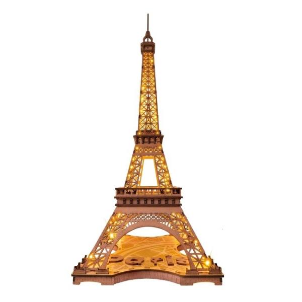 商品名：3Dウッドパズル 夜中のエッフェル塔 664531-TGL01【日本語説明書付き】 木製立体パズル・お客様によるDIY組み立てキットです（完成品ではありません）・日本語説明書付き・ピース数：164ピース・組み立て完成サイズ：220×...