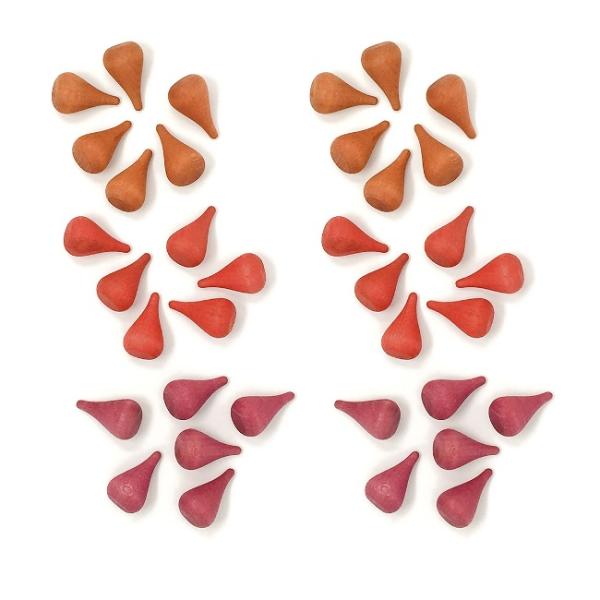 自然素材、自由な発想、自由な遊び グラパット 木のおもちゃ商品名：GRAPAT グラパット まんだら ファイヤー 18-199対象年齢：3歳〜セット内容：紫・濃いオレンジ・赤　各12個合計36個サイズ：H4×φ2.3cm個性の強い商品です。...