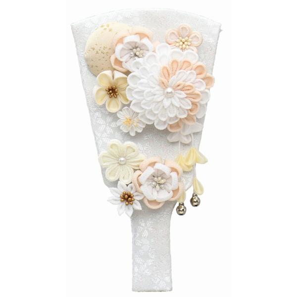 羽子板 単品羽子板 初正月 ましろかんざし 7号 単品羽子板サイズ（高さ）：7号 約210mm花飾りは取り外して髪飾りとしてご利用いただけます。（大・小各1ヶ、ヘアクリップ）お花いっぱいの可愛らしい羽子板ができました。お花ひとつひとつをデザ...