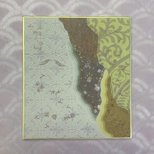 優雅な切り継ぎ風の豆色紙です。書画、貼り絵、ちぎり絵などにご活用ください。サイズ：135mm × 120mm＊こちらの商品はクリックポストで発送させていただきます。＊ご注文数量や他の商品との同梱の場合は発送方法や送料が変わる場合がございます...