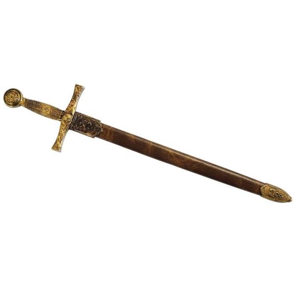 DENIX デニックス F-3030 ミニアーサー王ソード ザ・エスクキャリバー ゴールド27cm 92g素材：亜鉛合金製西洋剣レプリカ※レプリカ模造刀剣ですので、刃はついておりません。アーサー王の剣を模した鞘付き金属製のレターオープナーで...