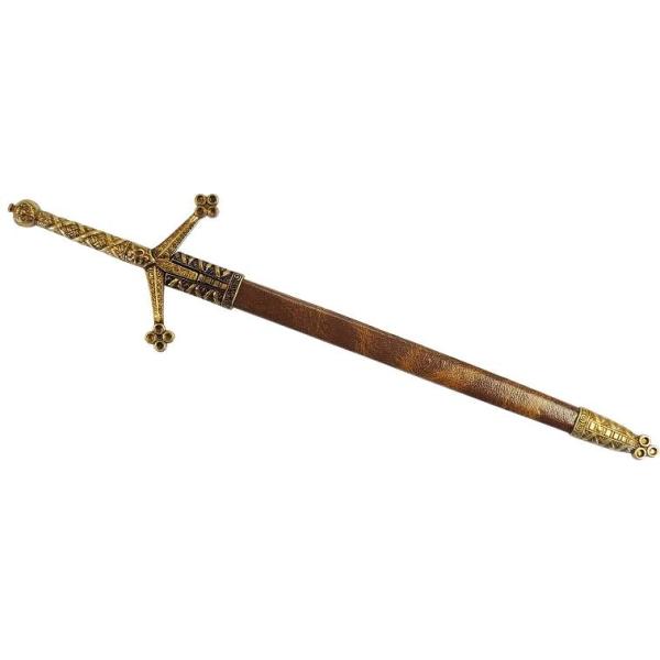 DENIX デニックス F-3047 ミニクレイモアソードレターオープナーとしても使えますスコットランド 16世紀30cm 96g刃体長さ：17.5cm素材：亜鉛合金製西洋剣レプリカ※レプリカ模造刀剣ですので、刃はついておりません。青い地中...