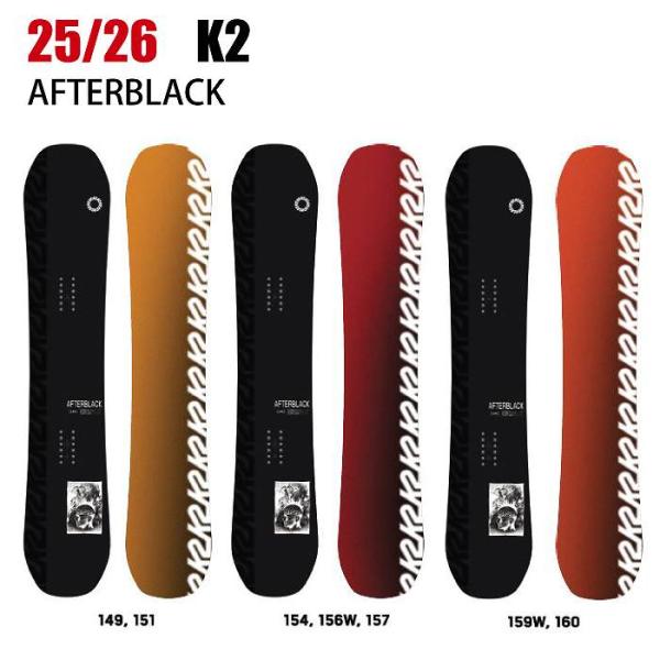 [商品名] 2025/2026 K2 AFTERBLACK[サイズ] 149/151/154/156WIDE/157/159WIDE/160[カテゴリ] フリースタイル/グラトリ/ラントリ/パークこれまでのアフターブラックの強い部分を受け継...
