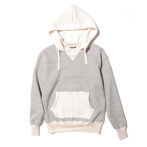 COLIMBO/コリンボ Buzzard’s Roost Sweat Parka a =Two Tone= HeatherGray×OAT稀少な”吊り編み機”で編み上げられたベビーウエイト裏毛ボディを使った、後つけタイプのパーカー。ベビーウ...