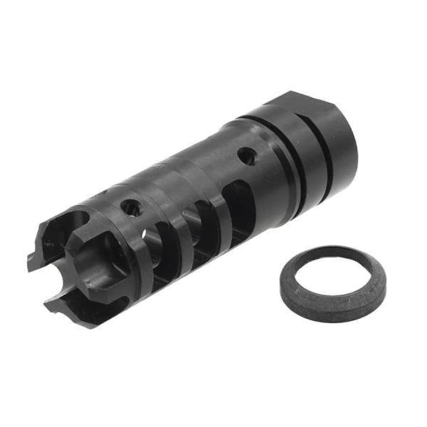 【LANTAC DGN762タイプ】実物をイメージした攻撃的なデザインで、フロント周りの存在感を圧倒的に強化！【高耐久スチール製】重厚感と耐久性に優れたスチール素材を採用し、リアルな質感と強度を両立！【14mm逆ネジ対応】電動ガン・GBB問...