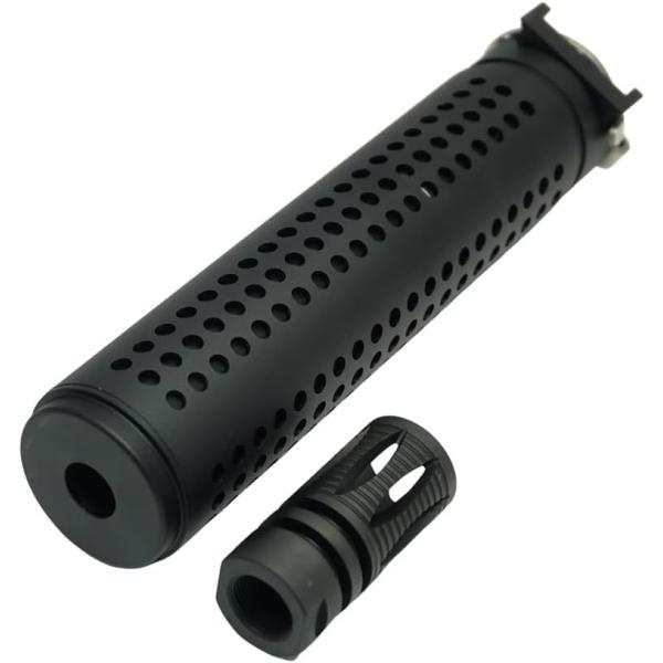 - Knight's ARMAMENTタイプのリアル刻印＆メッシュカバー付きモデル- 14mm逆ネジ対応のQD構造で素早い着脱が可能- CNC切削アルミ製サプレッサーで軽量かつ高耐久- 専用スチール製フラッシュハイダー付属- M4系電動ガン...