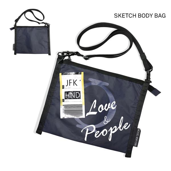 NEW YORK発の大人気ブランド【MOSSEL NEW YORK】のオリジナルハンドバッグ！今ならエコバッグのオマケつき！商品名：スケッチ　ボディーバッグサイズ：(W)28cm x (H)21.5cmショルダーの長さ：115cm※個体差に...