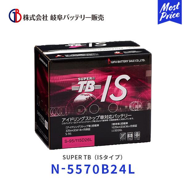 SUPER TB（ISタイプ）N-5570B24L【製品情報】30年以上にわたる高信頼のロングヒット商品 SUPER TBから高性能IS（アイドリングストップ車用）が新たに加わりました。アイドリングストップ車、充電制御車、標準車まで幅広くご...