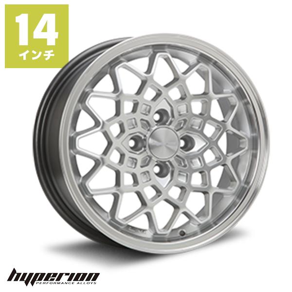 ●ホイール名：hyperion CALMA（ハイペリオン カルマ）●付属品：センターキャップ/エアーバルブ●カラー：ハイパーシルバー/リムポリッシュSIZE：14ｘ5.0J 45 4-100HUB径：67.1規格：JWL・VIA規格適合品