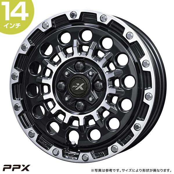 ●ホイール名：PPX GX14（ピーピーエックス ジーエックスフォーティーン）●同梱パーツ：センターキャップ、エアバルブ(TR413メッキスリーブ付き)●カラー：マットブラック×ポリッシュ●JWL/JWL-T規格適合品SIZE：14 x 4...